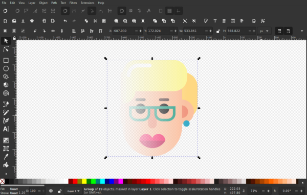 Create An Opacity Mask with Inkscape | Partial Transparency for Groups ...