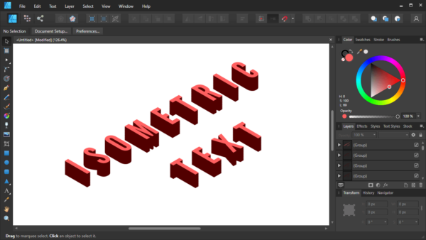 Create Isometric Text with Affinity Designer Using The Isometric Tool ...