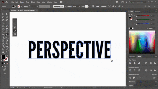 How To Distort Perspective In Illustrator Using The Free Transform Tool ...