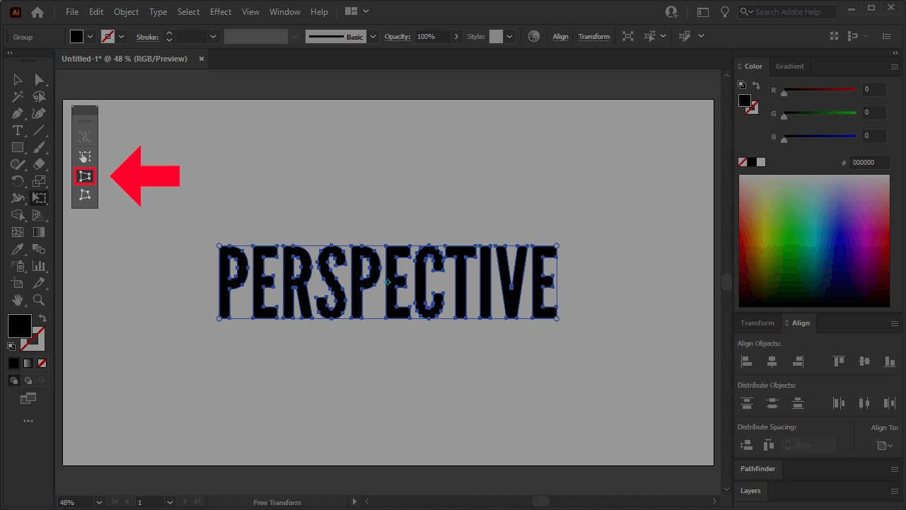 How To Distort Perspective In Illustrator Using The Free Transform Tool How To Distort Perspective In Illustrator Using The Free Transform Tool