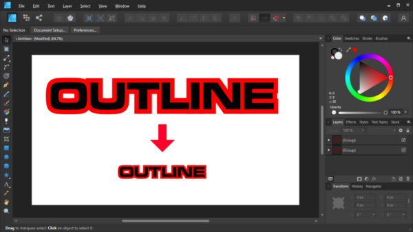 Outline Text with Affinity Designer Using The New Contour Tool – Logos ...