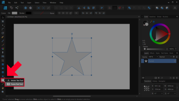 Fit Text To A Shape In Affinity Designer Using The Frame Text Tool ...