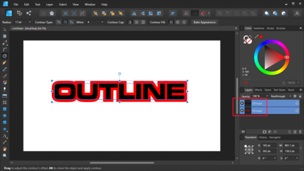 Outline Text with Affinity Designer Using The New Contour Tool – Logos ...