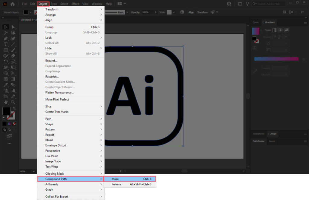 Apply A Gradient Across Multiple Objects In Illustrator – Logos By Nick