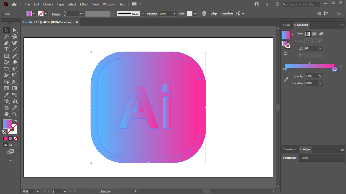 Apply A Gradient Across Multiple Objects In Illustrator – Logos By Nick