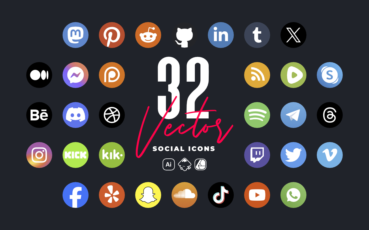 32 Colorful Social Media Logos in Vector Format | Free Download – Logos ...