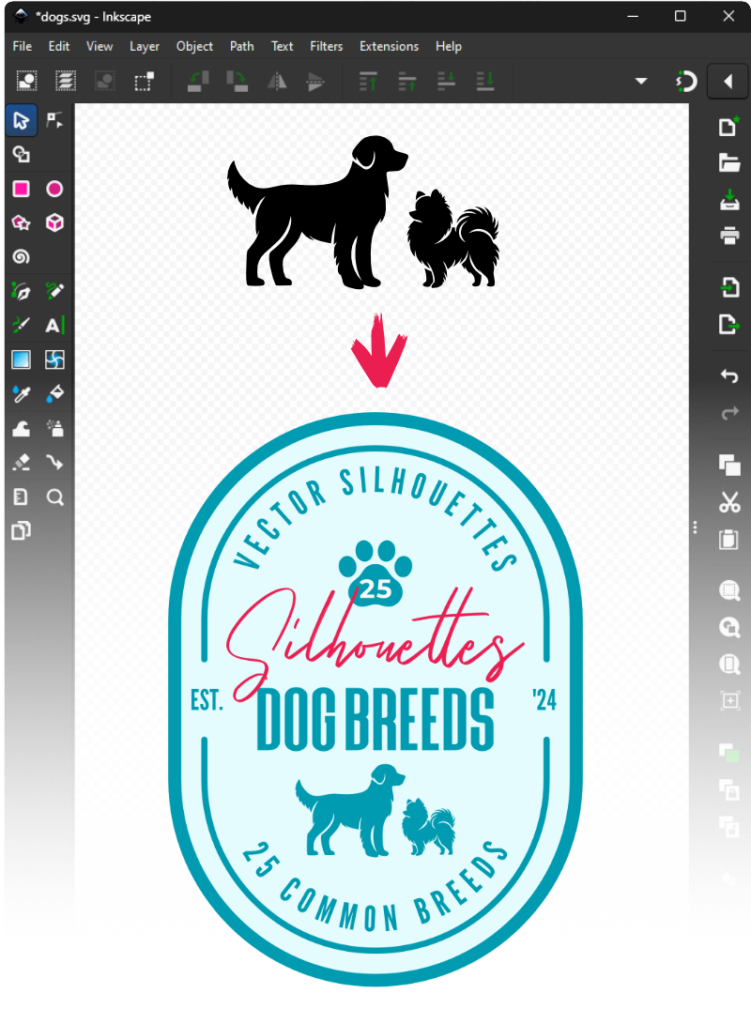 Vector Dog Silhouettes | 25 Common Breeds for Designing Logos & More ...