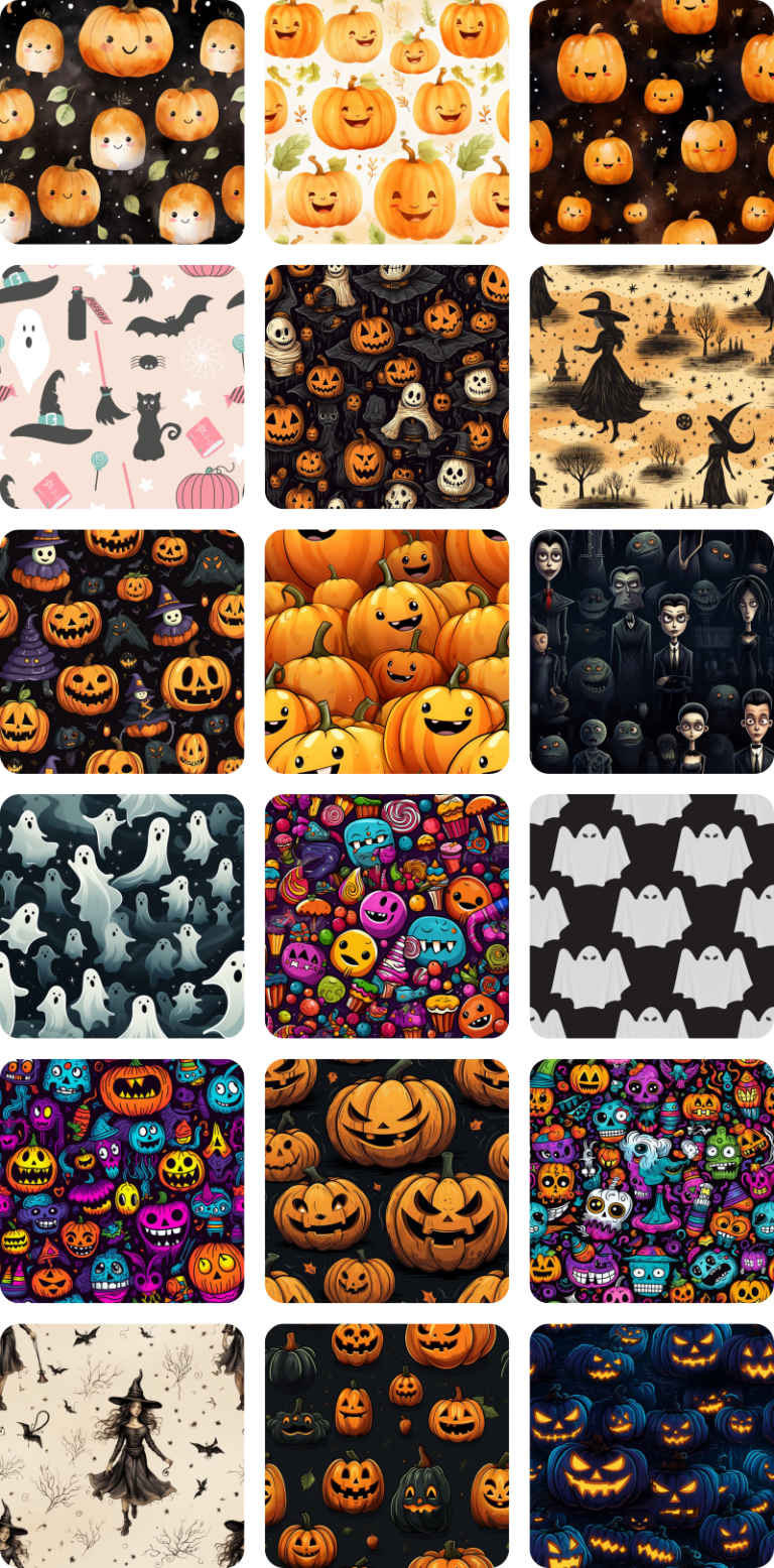 18 Free Halloween Patterns 🎃 Seamless & Repeatable JPEG Tiles – Logos ...