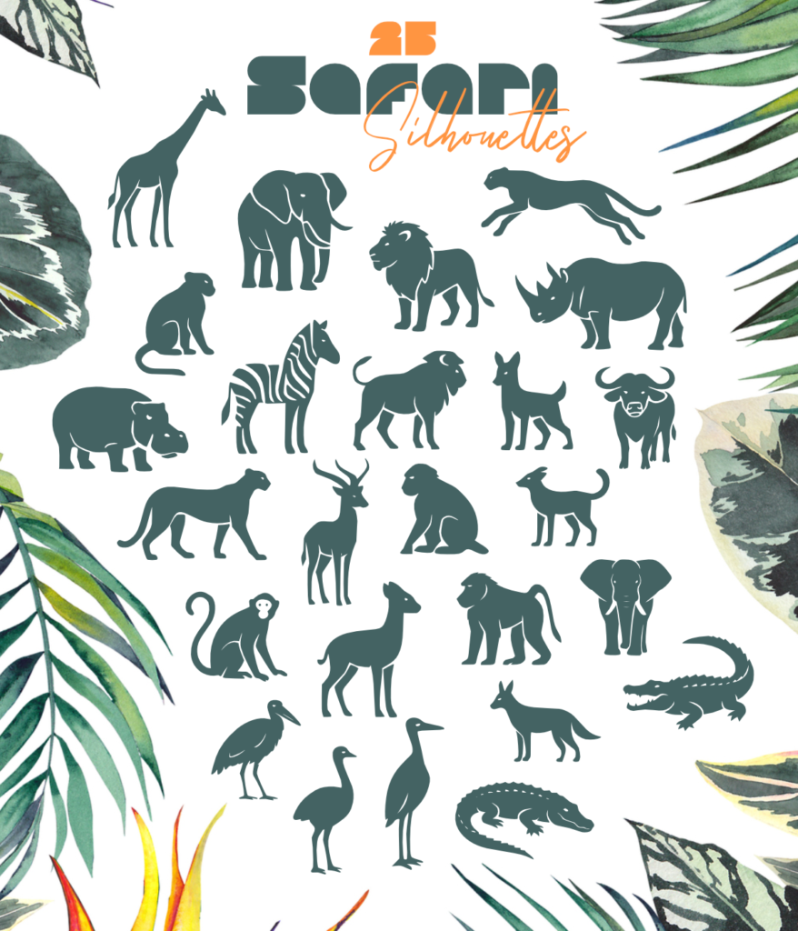 25 Vector Safari Animal Silhouettes | Free Download – Logos By Nick