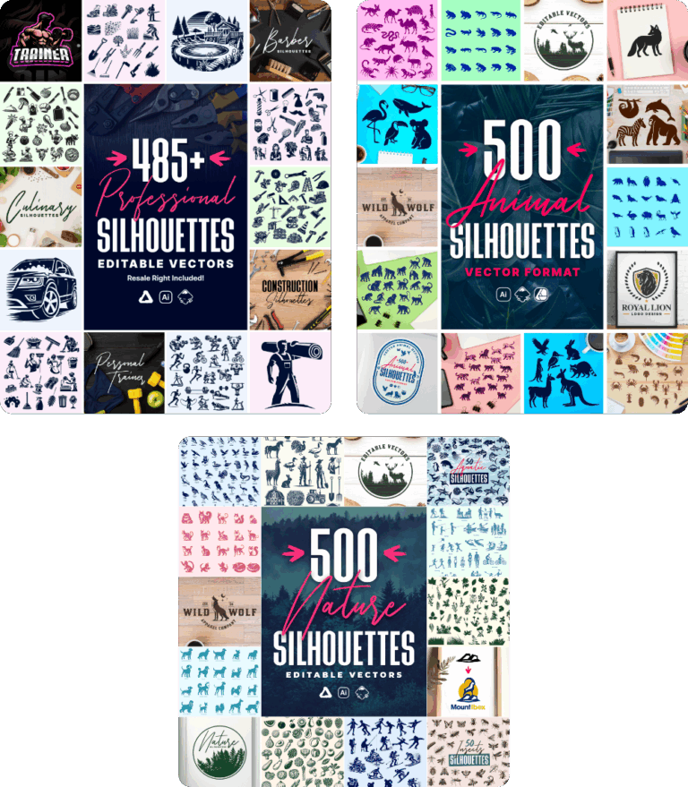 1,500 Vector Silhouettes Mega Bundle – Logos By Nick